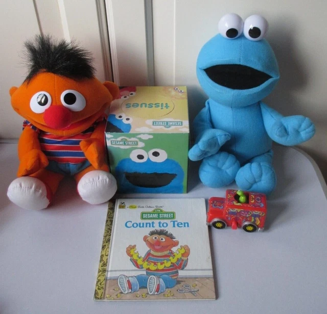 HB COUNT TO Ten Sesame Street Tissues Ernie Soft Toy Cookie Monster BK ...