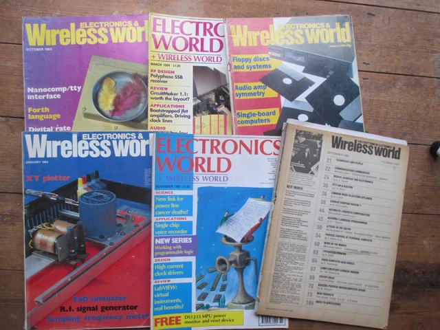 ELECTRONICS & WIRELESS World magazine 6 issues 1983, 84, 85,92,94 £13. ...