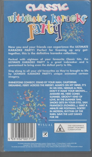CLASSIC ULTIMATE KARAOKE Party Vhs Video £10.00 - PicClick UK