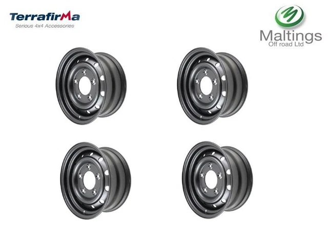 DEFENDER WOLF STYLE heavy duty steel wheels x4 16 x 6.5 matt black ...