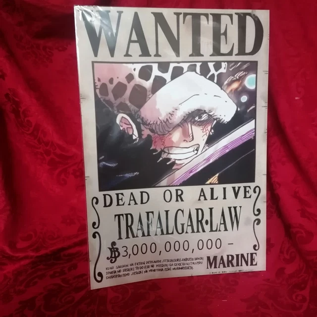 ONE PIECE WANTED BOUNTY POSTER TRAFALGAR LAW VERSION 2|anime|manga|A3 ... ONE PIECE WANTED BOUNTY POSTER TRAFALGAR LAW VERSION 2|anime|manga|A3 ...