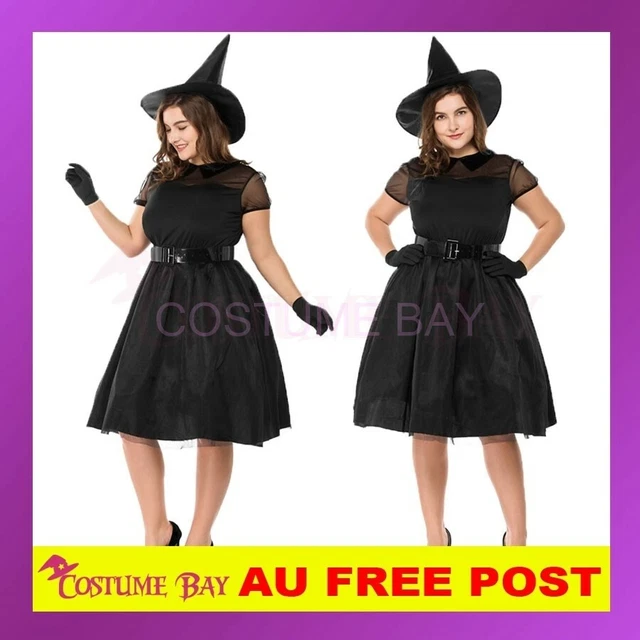 PLUS SIZE WOMENS Wicked Witch Vampire Costume Halloween Cosplay Fancy ...