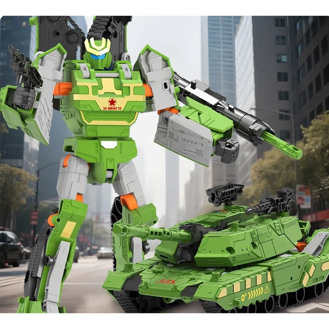 TRANSFORMER GREEN TANK Autobot Deformation Action Figure Robot Toy Kids ...