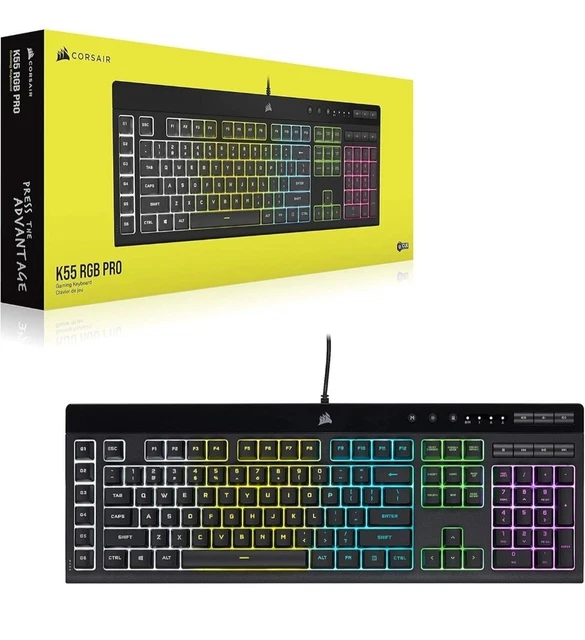 CORSAIR K55 RGB PRO Membrane Wired Gaming Keyboard New £47.50 - PicClick UK