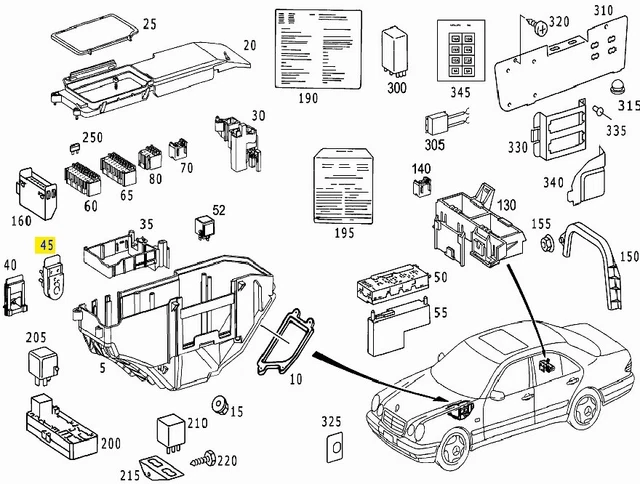 A1245460037 MERCEDES W124 R129 W140 W210 Fuse Box Grommet Genuine New £ ...