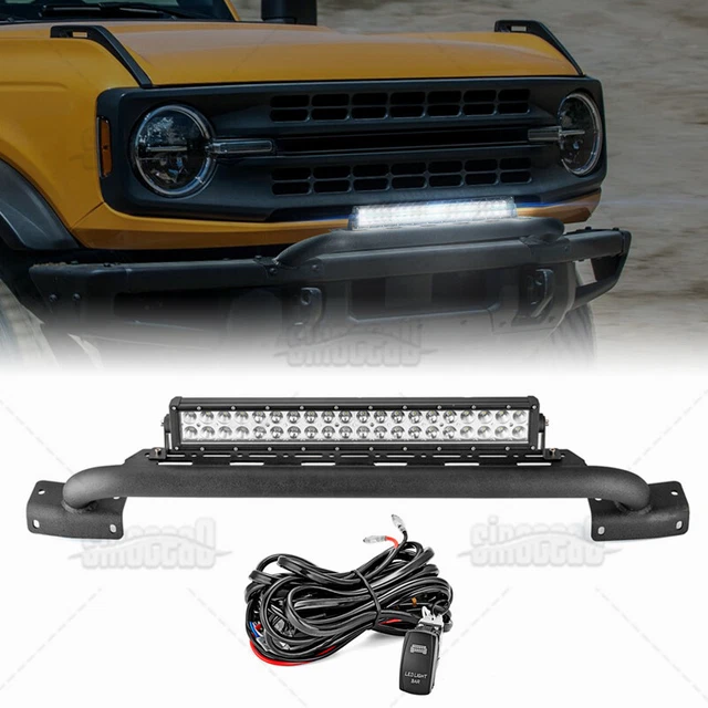 FOR 2021-2023 FORD Bronco Modular Front Bumper 22'' LED Light Bar Mount ...