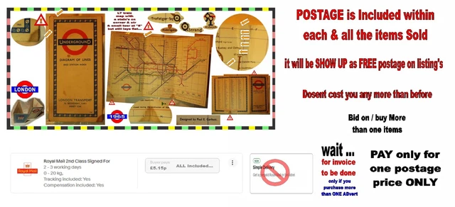 LONDON TRANSPORT MAP London underground pocket map 1965 vintage map P+P ...
