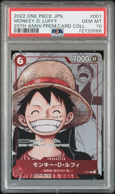 ONE PIECE CARD Japanese Monkey D. Luffy P-001 PSA 10 GEM MINT 25th Ann. Promo $99.00 - PicClick AU