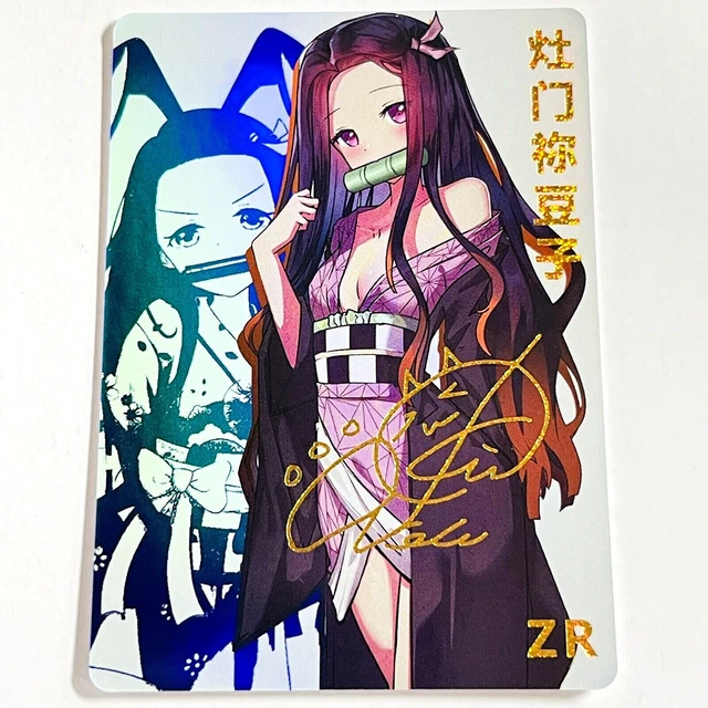 NEZUKO KAMADO DEMON Slayer CARTE ZR Anime Signature Waifu Holo Foil ...