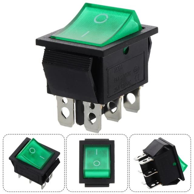 ROCKER SWITCH 6 Pin 2 Positions Light On Off Button Boat Toggle Light ...
