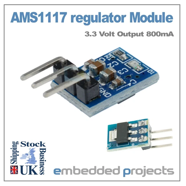 AMS1117 REGULATOR Module 3.3v 800mA LDO £2.49 - PicClick UK