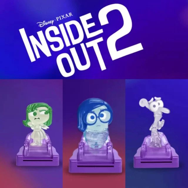 2024 MCDONALD'S INSIDE Out 2 Disney- HAPPY MEAL TOYS Set Of 3 Toys- New ...