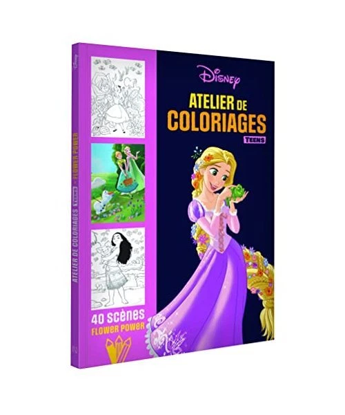 DISNEY - ATELIER DE COLORIAGES TEENS - Flower Power: 40 scènes Flower ...