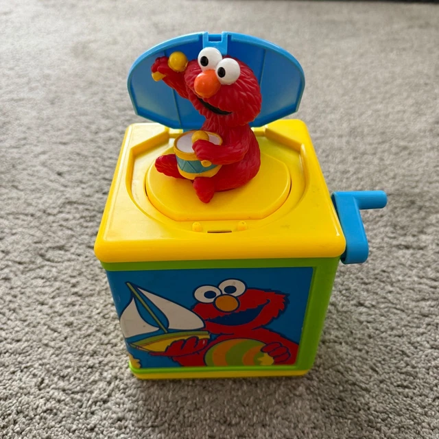 SESAME STREET ELMO Jack in the Box Musical Toy Plays Music Fun for Kids ...