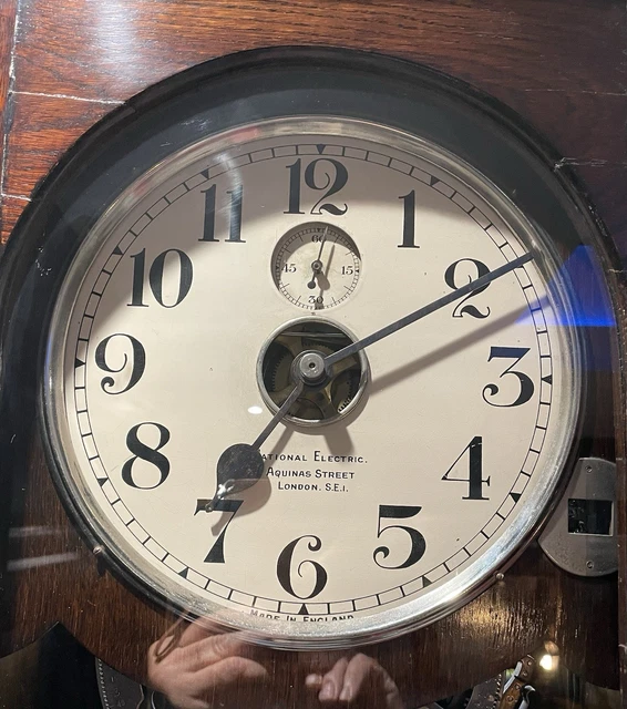 C.1920 RESTORED NATIONAL Electric Master Clock With Rare Bell Ringer ...