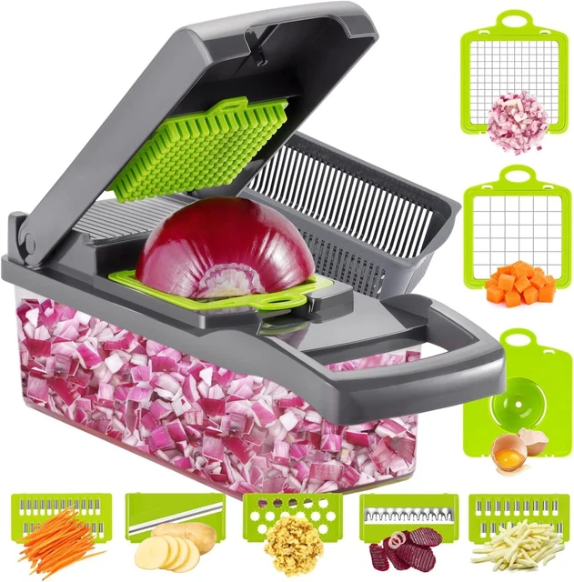 VEGETABLE CHOPPER SLICER Dicer - 12-in-1 Fruits Cutter Mandoline £26.99 ...