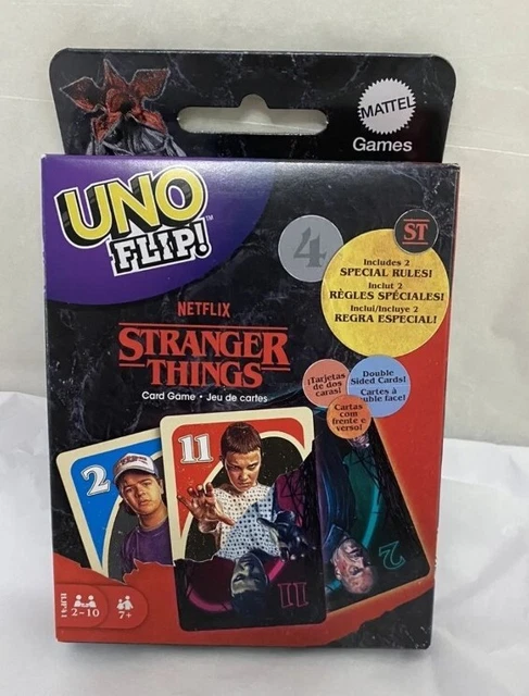 MATTEL GAMES UNO FLIP! Stranger Things Card Game with Double-Sided Deck ...