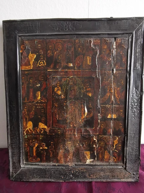 ANCIENNE ICÔNE ORTHODOXE Bois Russe XVIIIe XIXe EUR 249,00 - PicClick FR