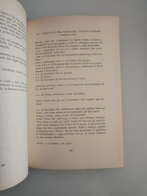 IL VANGELO SECONDO Matteo Pier Paolo Pasolini Garzanti Seconda Edizione ...