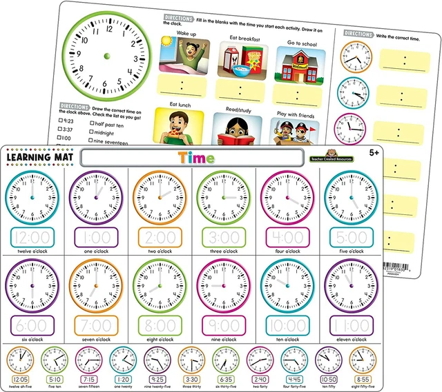 TELLING TIME LEARNING Mat ( help students quickly learn how to tell ...