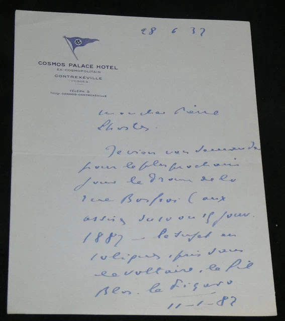 JEAN ALBERT - Lettre autographe signée à Pierre LHOSTE, "Le Sujet en ...