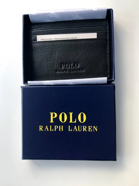 POLO RALPH Lauren Card Case Black pebble leather "New style " £24.99 ...
