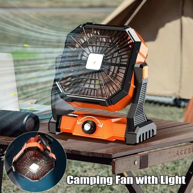 PORTABLE 9-INCH BATTERY Operated Fan Camping Fan with Light ...