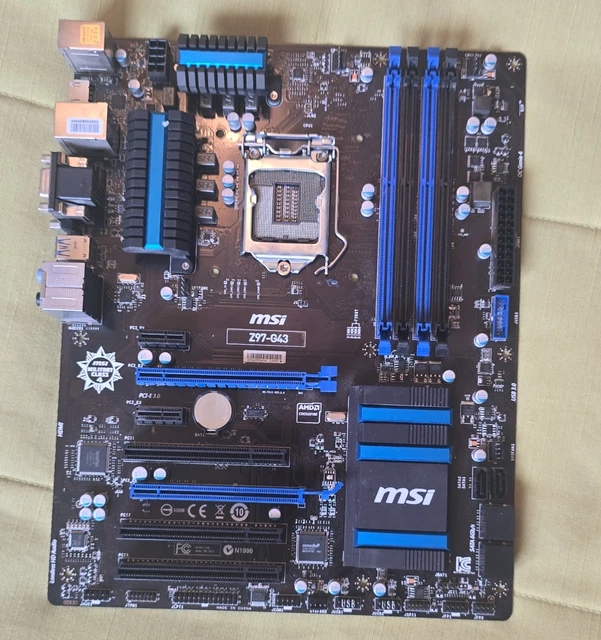 MSI Z97-G43 ATX LGA1150 Intel DDR3 4-Slot Gaming Motherboard HDMI £52. ...