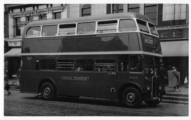 VINTAGE PHOTOGRAPH DOUBLE Decker Bus - Route 14 Putney London (BU7) £3. ...