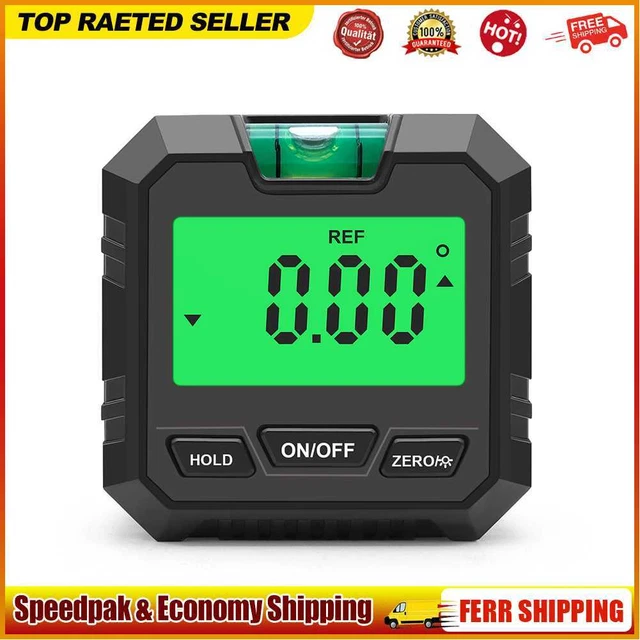 ANGLE PROTRACTOR 60 Degree Digital Inclinometer Level Meter Tool (Black ...