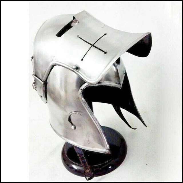 KNIGHTS MEDIEVAL TEMPLAR Armour Helmet Barbuta Crusader Helmet ...