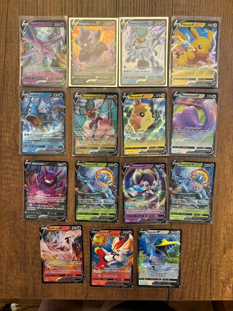 LOT 15 CARTES Pokémon Mentali V / Pikachu V / Leviator V / Sylveroy etc ...