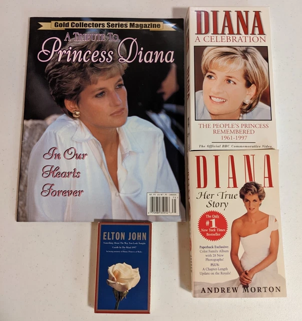 PRINCESS DIANA TRIBUTE Lot Magazine BBC VHS Biography Elton John ...