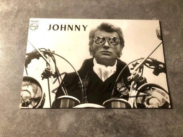 RARE CARTE POSTALE Philips dédicacée, autographe Johnny Hallyday EUR 22 ...