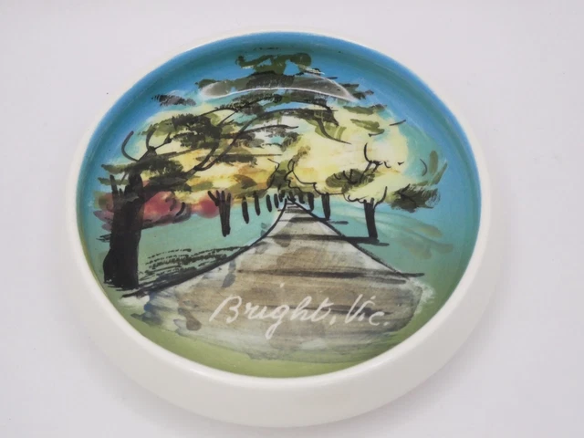 VINTAGE AUSTRALIAN POTTERY Studio Anna Dish Bowl Bright Victoria Hand ...
