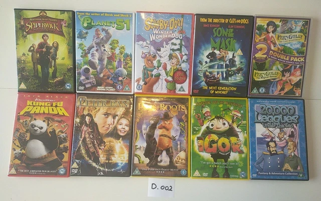 10 X KIDS / Childrens Bundle, Kung Fu Panda, Peter Pan, Puss in Boots ...