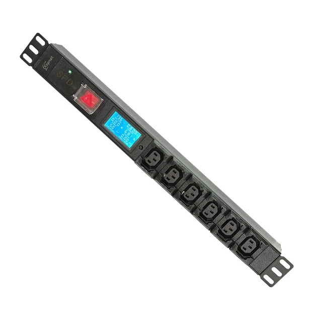 19 INCH METERED PDU Rack Mount Power Distribution Units 6 C13 Outlets ...
