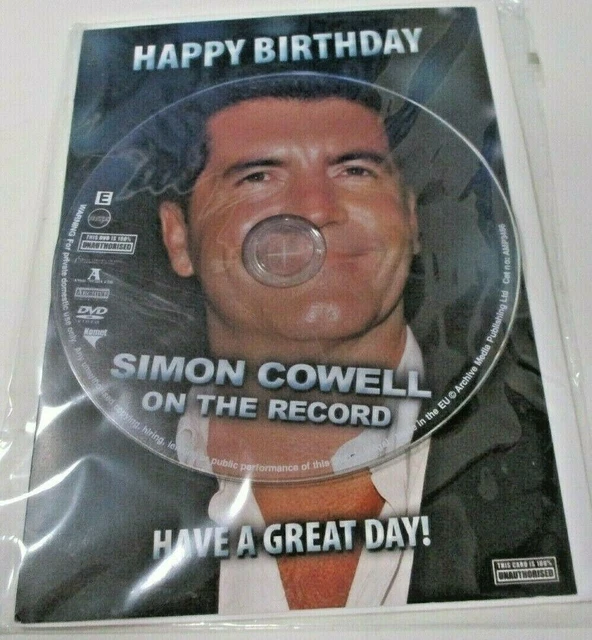 SIMON COWELL THEMED Happy Birthday Card & DVD Film £1.75 - PicClick UK