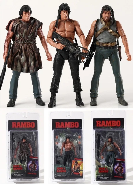 JOHN RAMBO (3 Models) NECA Brand Film Cinema Sylvester Stallone Figures ...