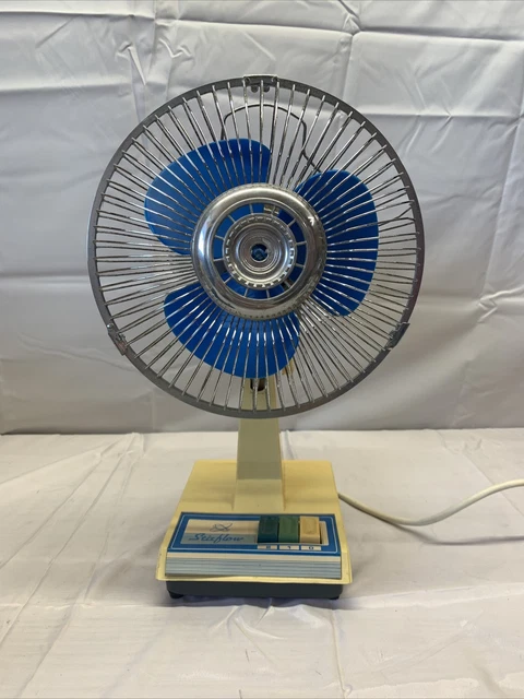 VINTAGE STIRFLOW 10” Electric Desk Fan 2 Speed 3 Blade, Retro Blue £35. ...