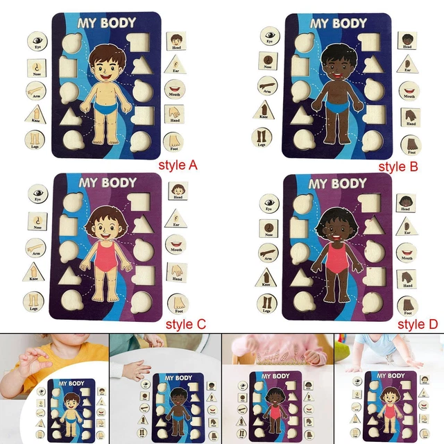 LEARNING HUMAN BODY Parts Body Puzzle for kids Preschool Game Wooden ...