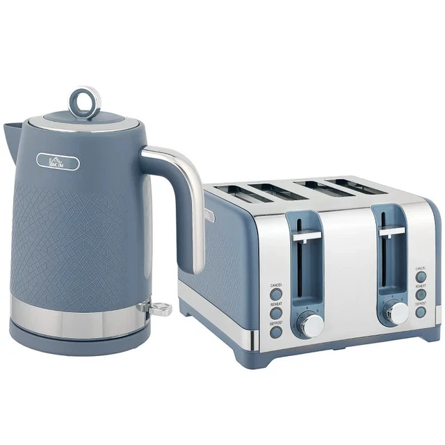 HOMCOM KETTLE AND Toaster Set 3000W Rapid Boil 4 Slice Toaster ...