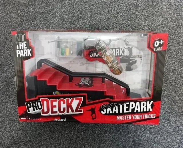 PRO DECKZ DECK Skate Park Ramp + Fingerboard Skateboard + Tool Kit ...