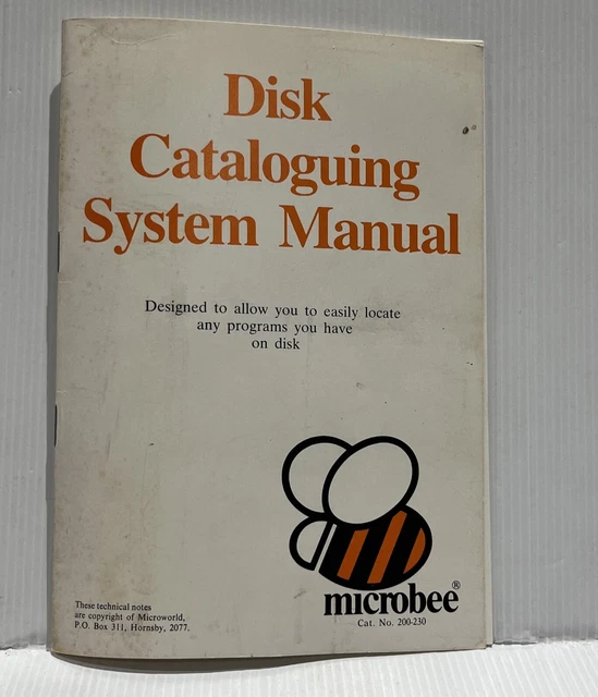 MICROBEE DISK CATALOGUING System Booklet Manual Microbee $30.00 ...