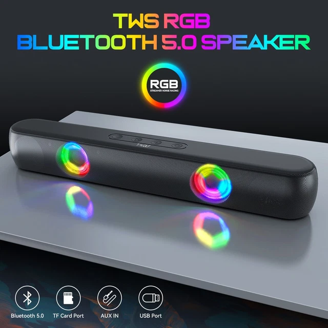 WIRELESS SOUND BAR Stereo Speakers For TV Computer PC Computer Tablets ...