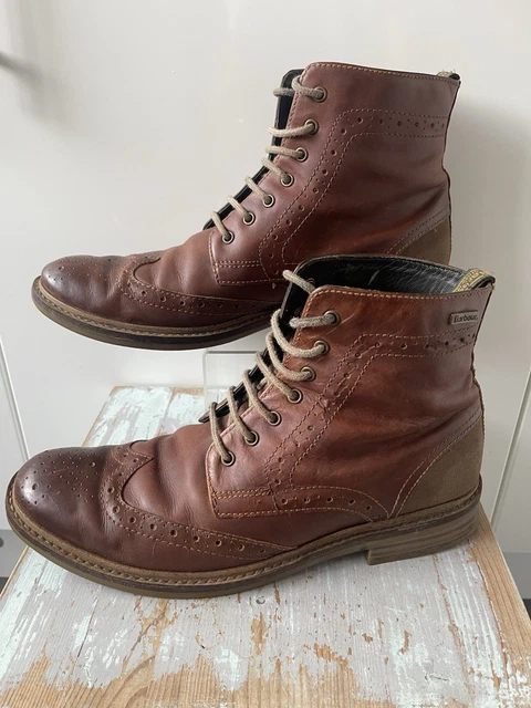 BARBOUR BELSAY BROGUE BOOTS Brown Lace-up Size MEN's UK 10 £35.99 ...