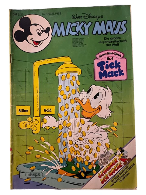 MICKY MAUS ZEITSCHRIFT Nr. 18 1983 Walt Disney Donald Duck Gewinnspiel ...