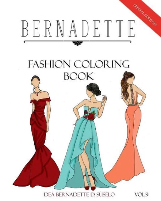 BERNADETTE FASHION COLORING Book Vol.9: Red Carpet Gowns and dresses by ...