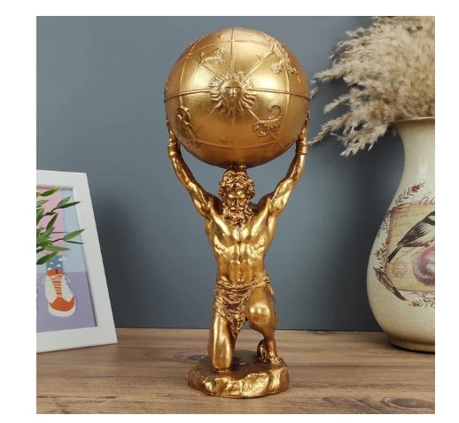 CLASSIC GREEK MYTHOLOGY Atlas God Resin Statue Figurine Desk Decor Gift ...