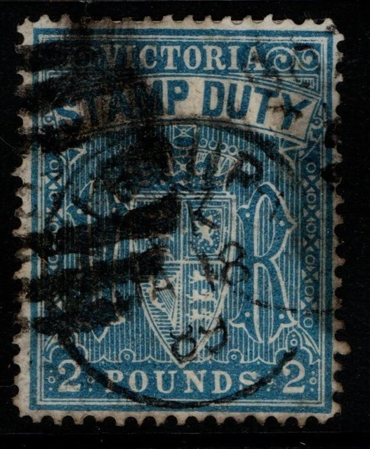 AUSTRALIA VICTORIA 1884 1896 £2 Two Pounds Stamp Duty perf 12 ½ SG276 ...